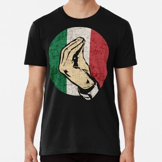 Italian Hand Gesture Sing Language Funny Italy Flag Vintage S-5XL USA T ...