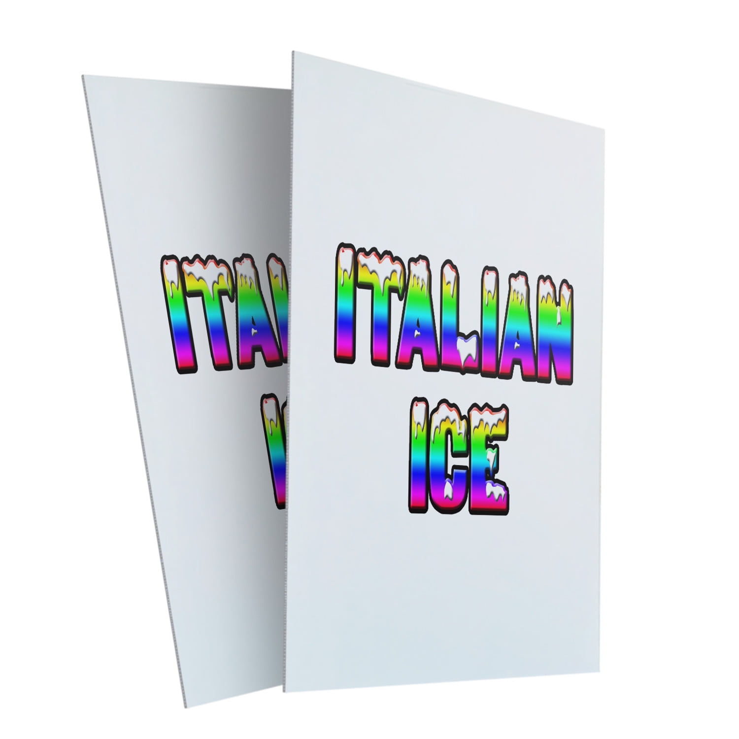 Italian Ice (2-PACK) 24" x 36" Plastic Signs | Sign Insert 4mm ...