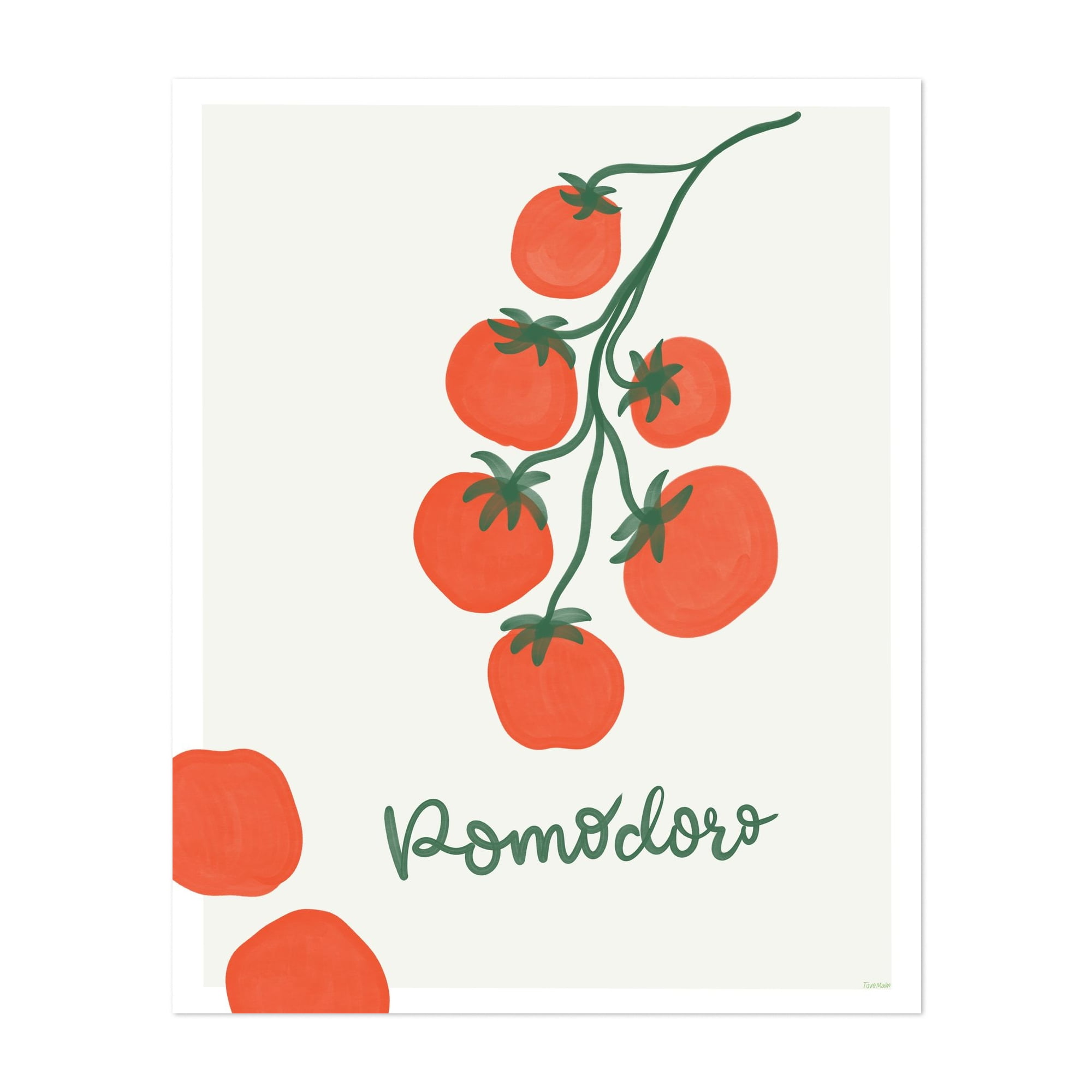 Italian-Inspired Digital Gouache Tomato Illustration for Kitchen Decor ...