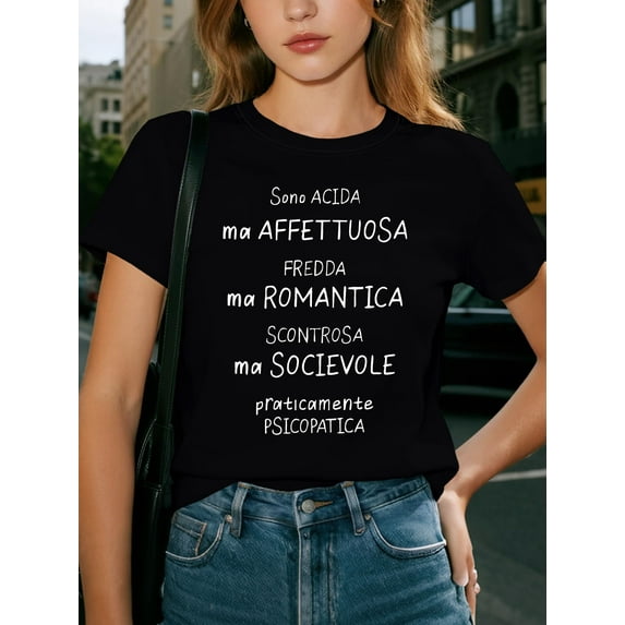 Italian Inspired Sassy Quote T Shirt Sono Acida ma Affettuosa Text ...