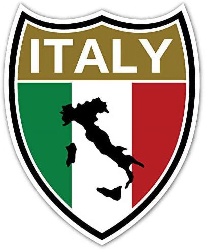Italian Italy Flag Shield Design Vinyl Decal Bumper Sticker 4” X 5 ...