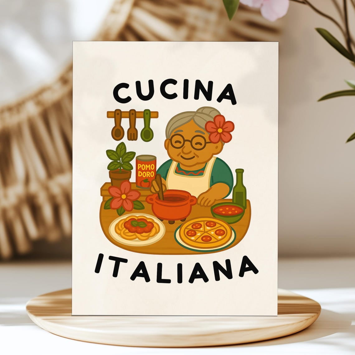 Italian Kitchen Art Print, Nonna Cooking Foodie Decor, Italy Wall Art ...