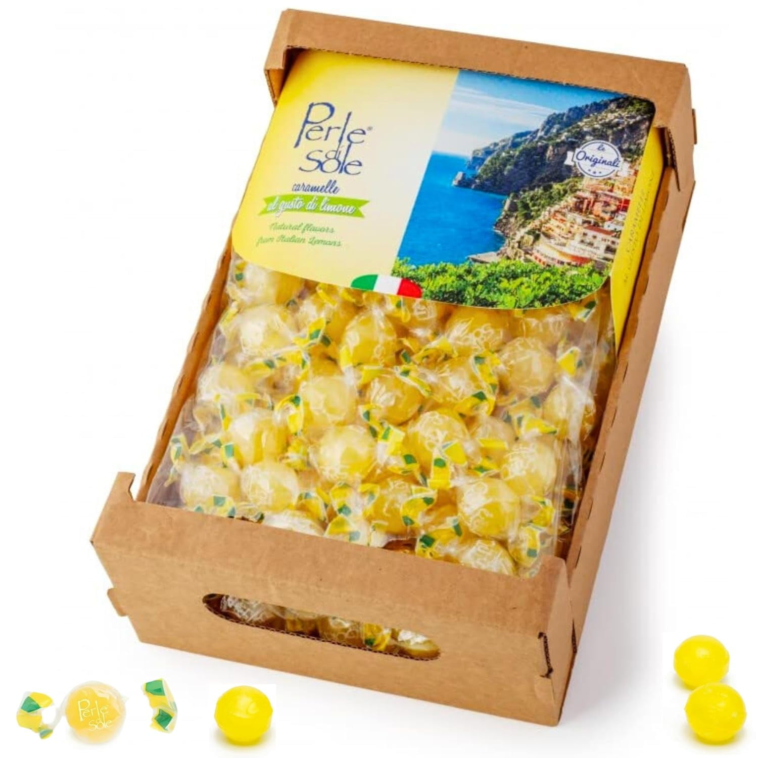 Italian Lemon Candy Lemon Drops In Positano T Crate 22 Lbs 1 Kg Made In Italy Canes