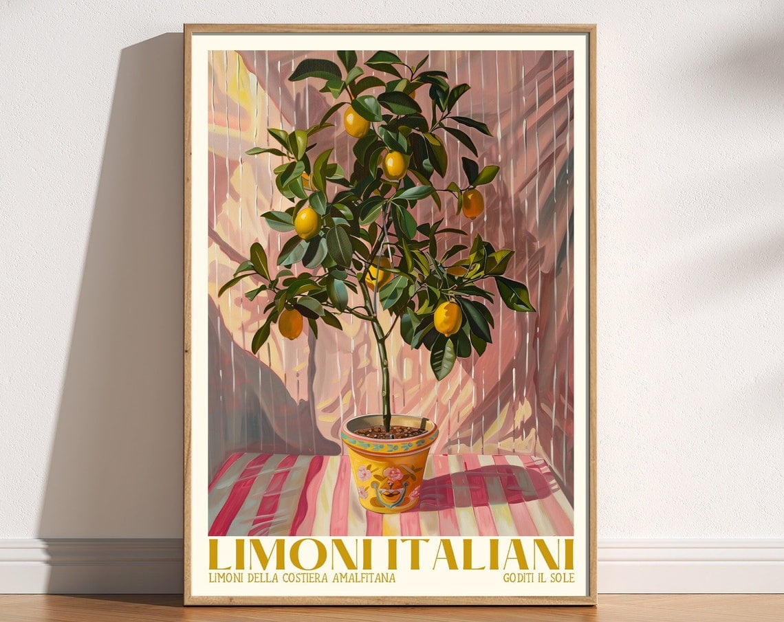 Italian Lemon Tree Print, Limoni Italiani, Citrus Fruit Art, Kitchen ...