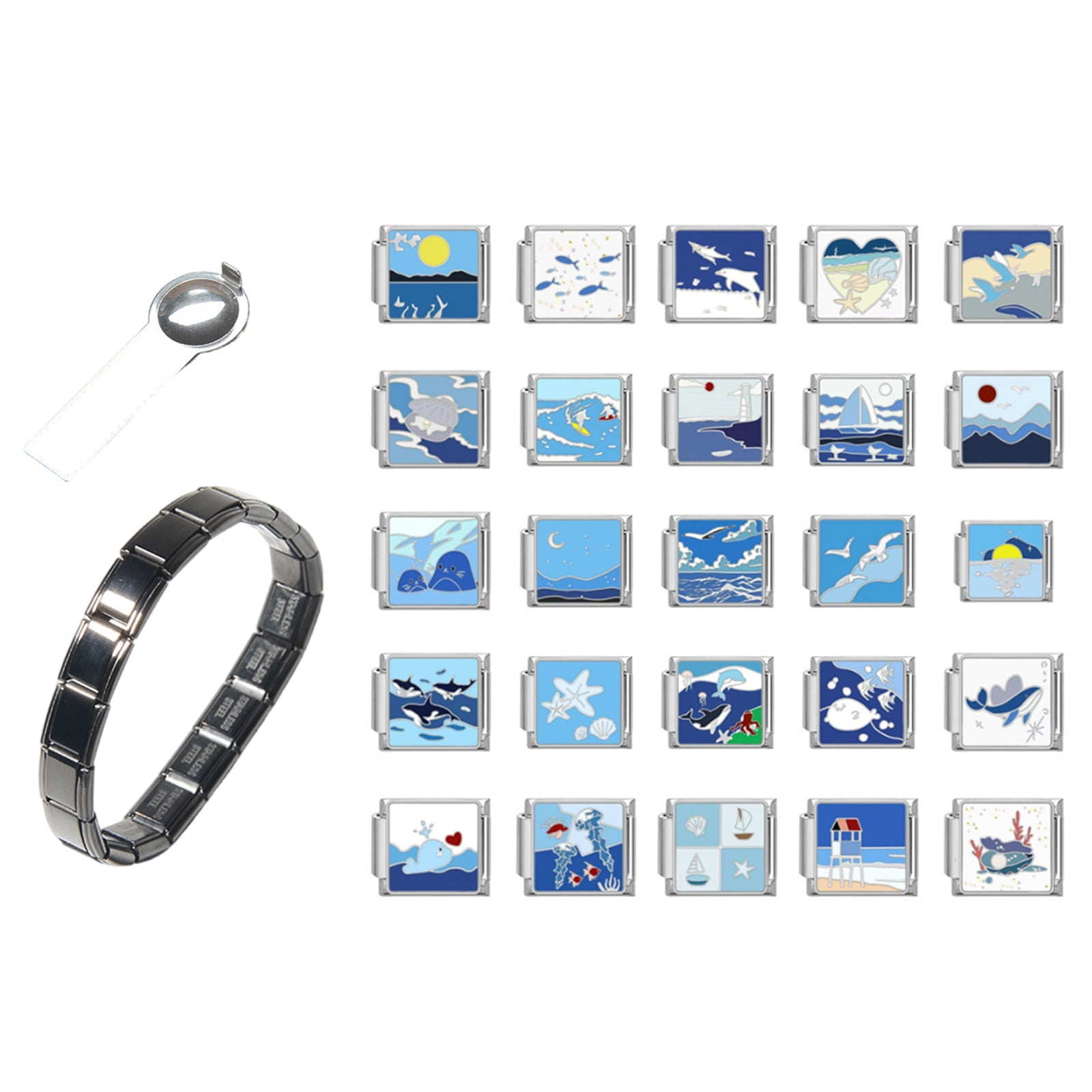 Italian Module Link Connectors Jewelry Accessories Stainless Steel ...