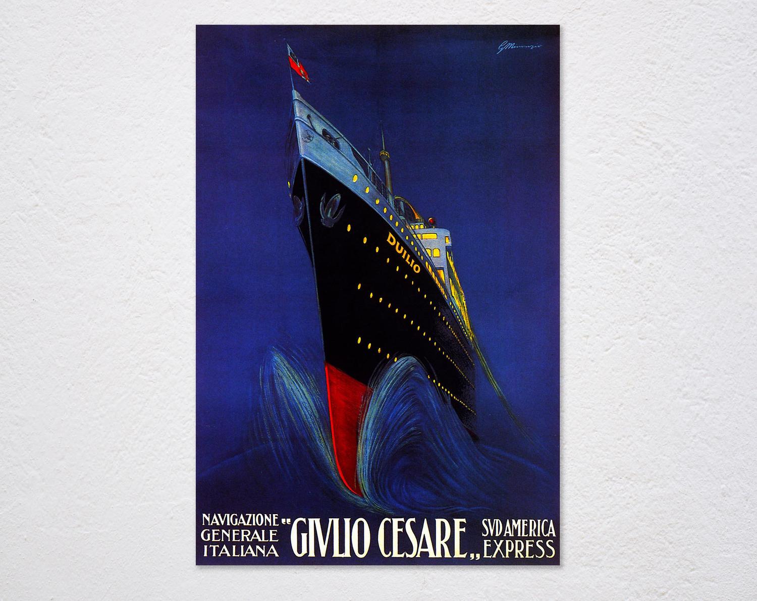 Italian Navigation Transatlantic Ship Giulio Cesare Luxurious Ocean ...