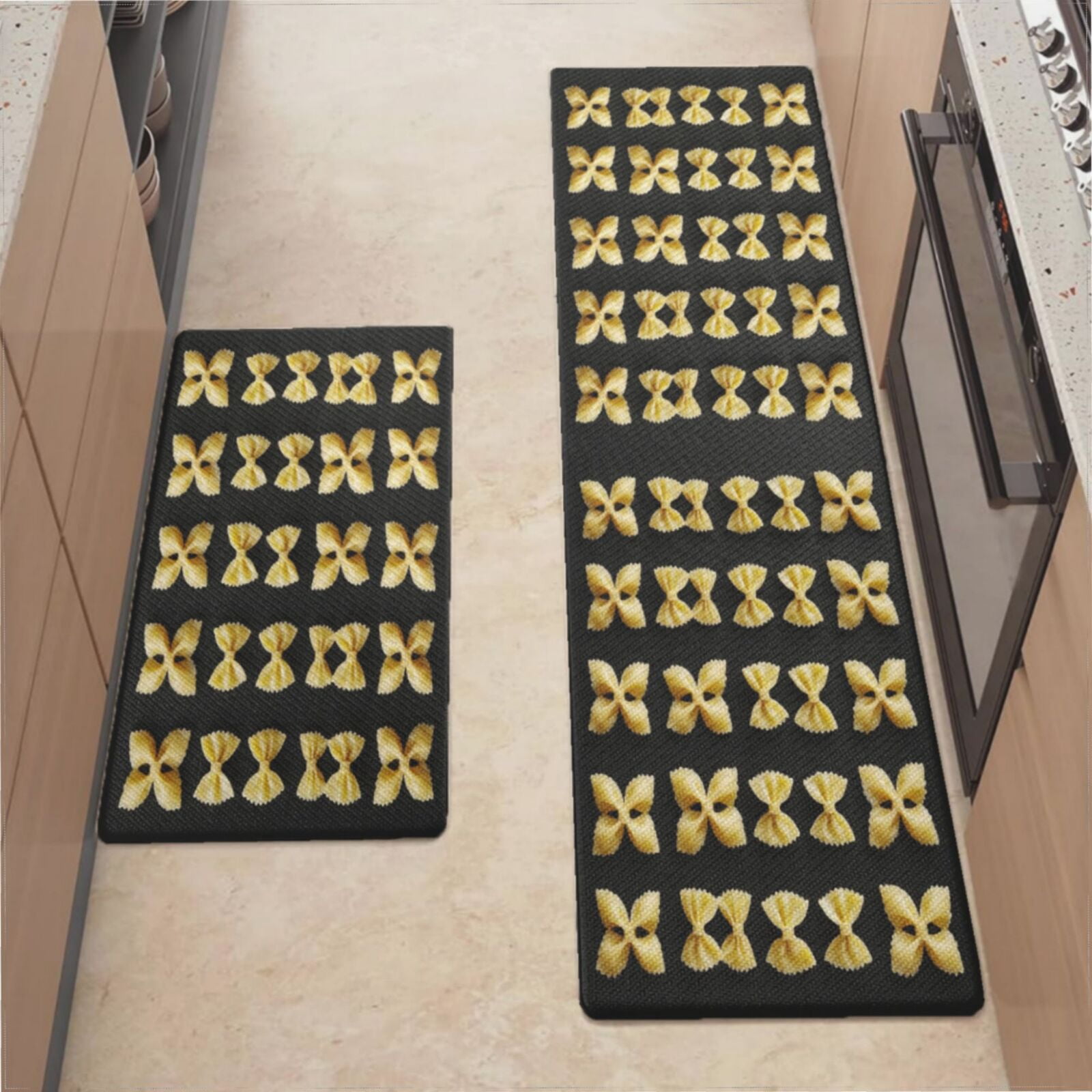 Italian Pasta Lovers Pattern Junk Food Lover Pvc Kitchen Mat Runner 2 ...