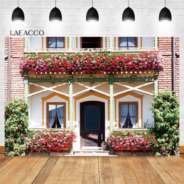 Italian Pastoral Town Street Backdrop Tourist Plant Flowers Gravel Kid ...