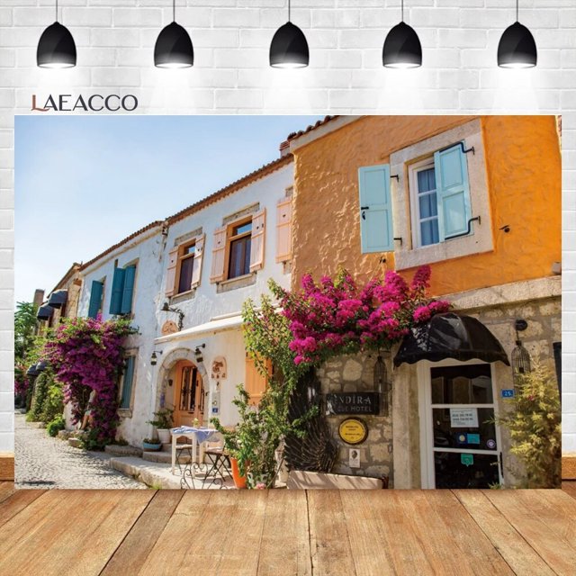 Italian Pastoral Town Street Backdrop Tourist Plant Flowers Gravel Kid ...