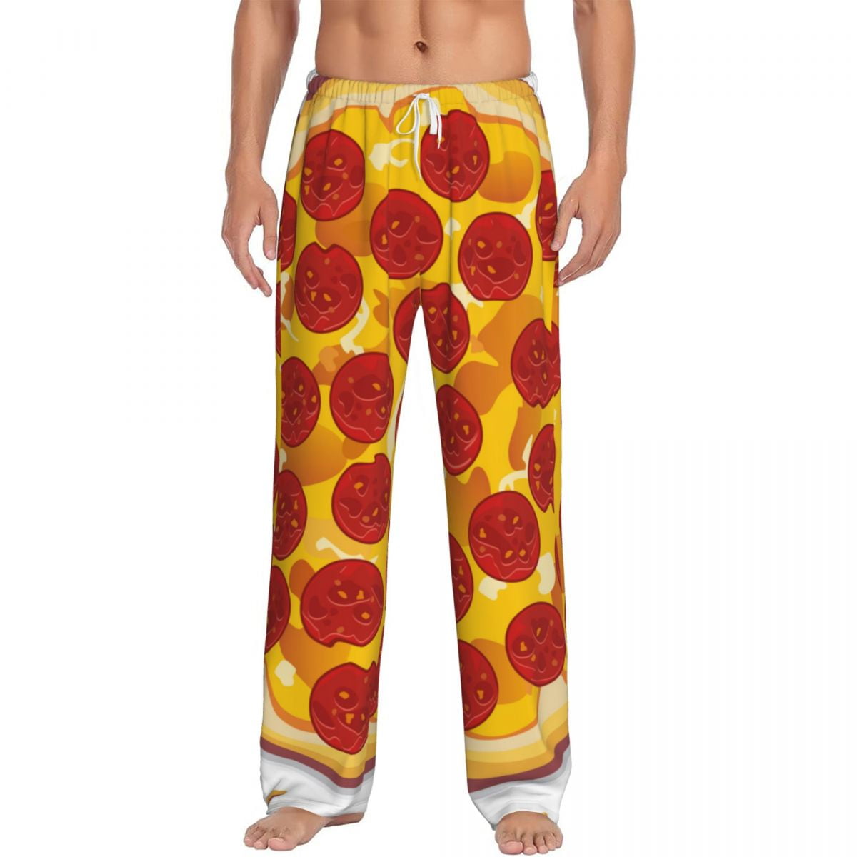 Italian Pizza With Pepperoni Slices Men's Casual Pajama Sleeping Pants ...