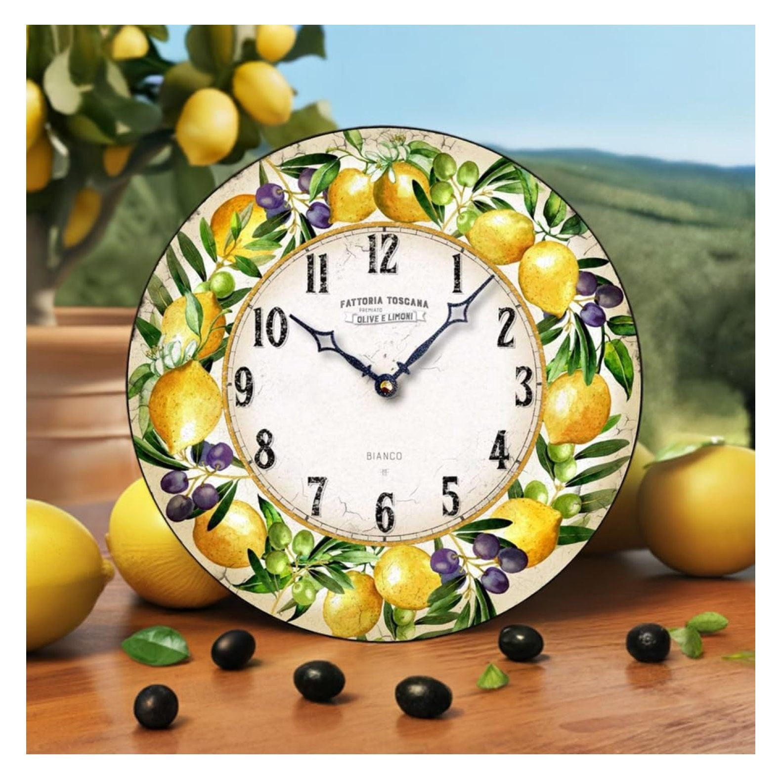 Italian Pottery Style Wood Lemon Wall Clock C8029 (Ivory) - Walmart.com