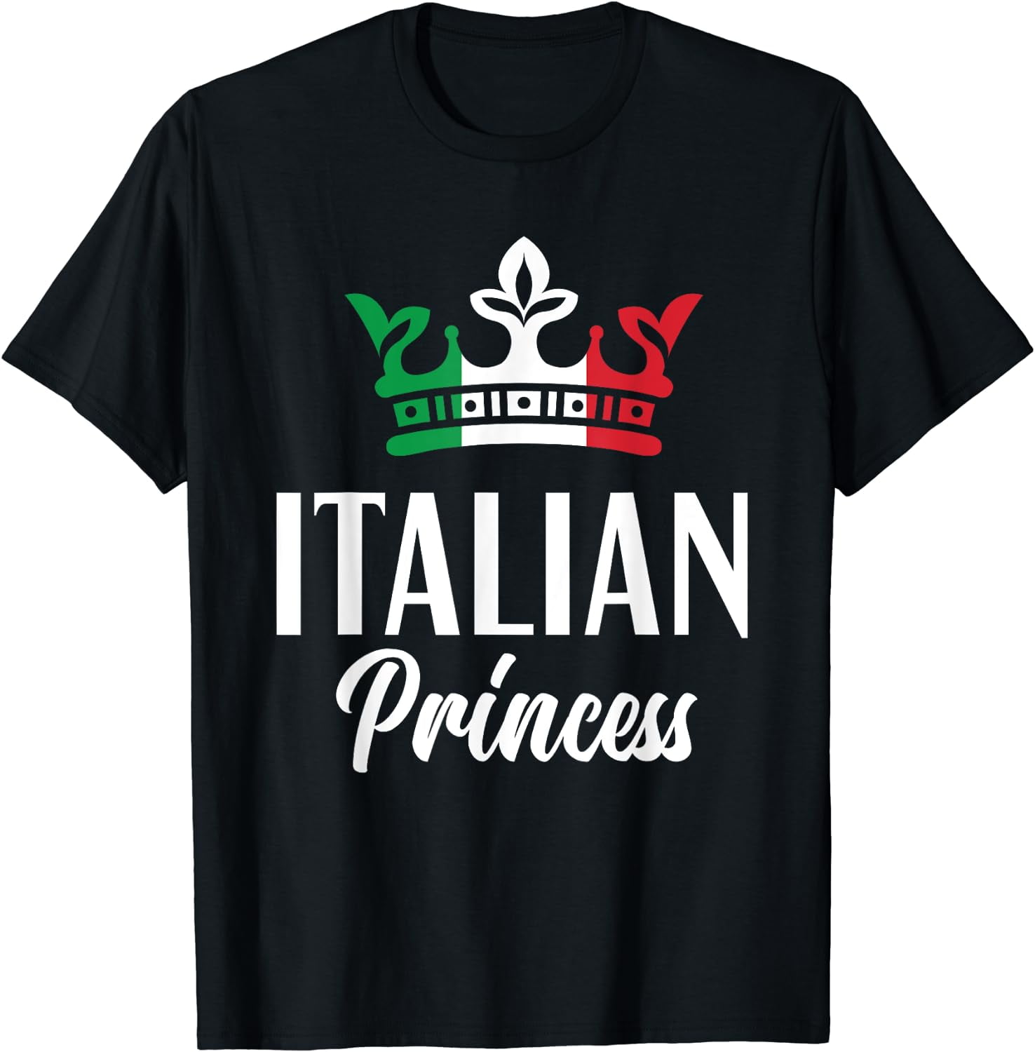 Italian Princess Proud Italian Girl Italy Flag Italian T-Shirt ...