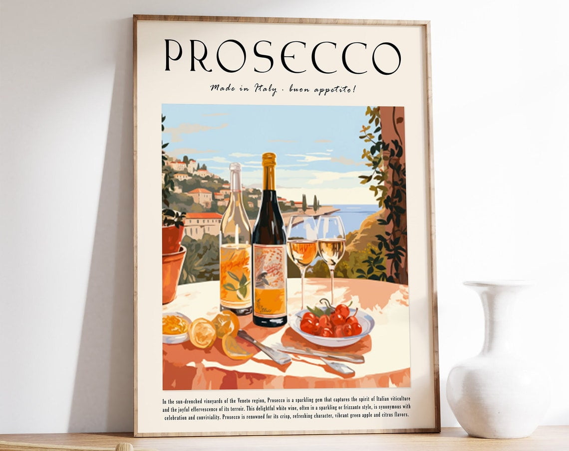 Italian Prosecco Poster, Cocktail Print, Kitchen Decor, Food And Drink ...