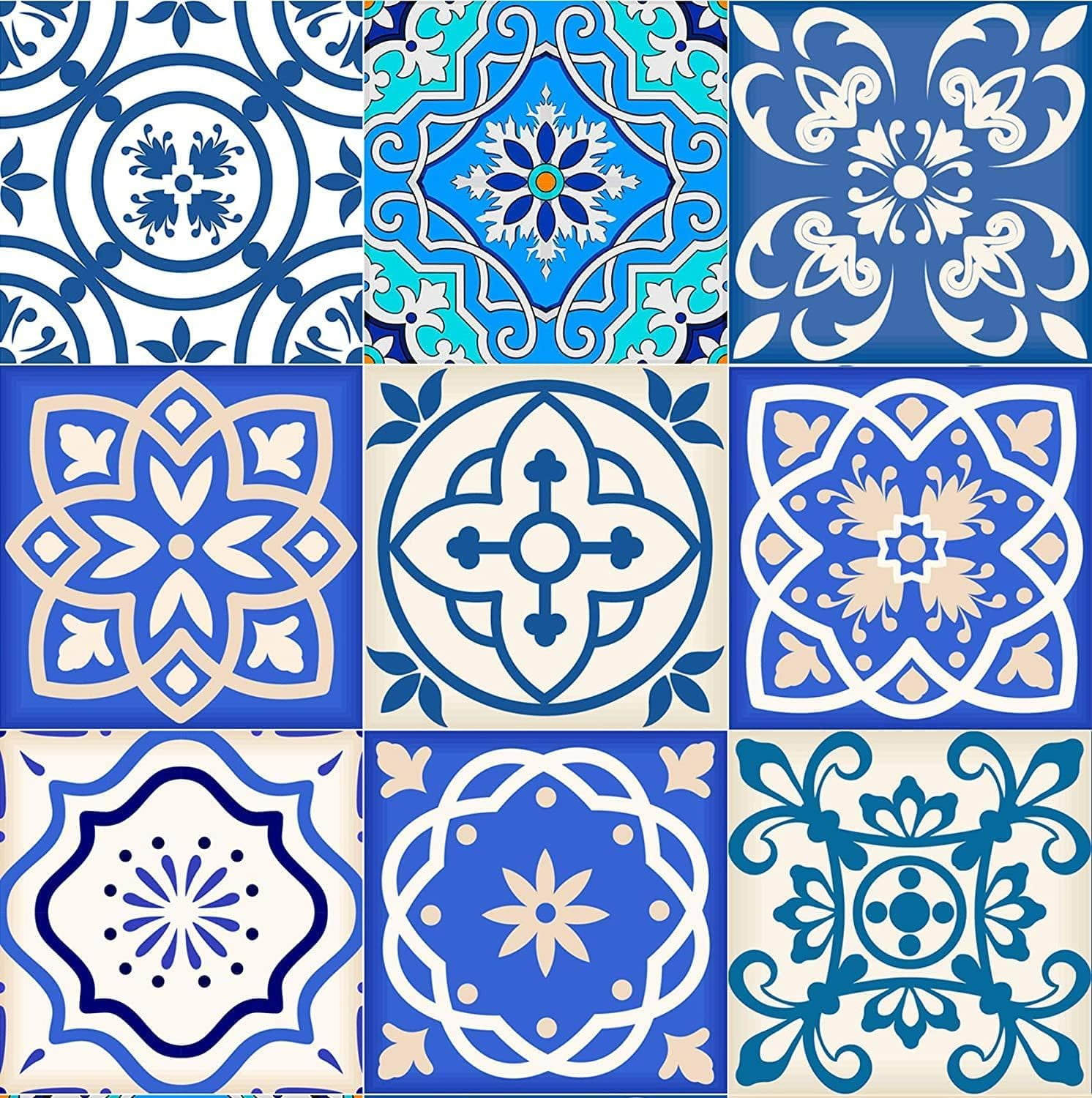 Italian Retro Blue Tile Wedding Favor Edible Image Photo Cake Topper ...