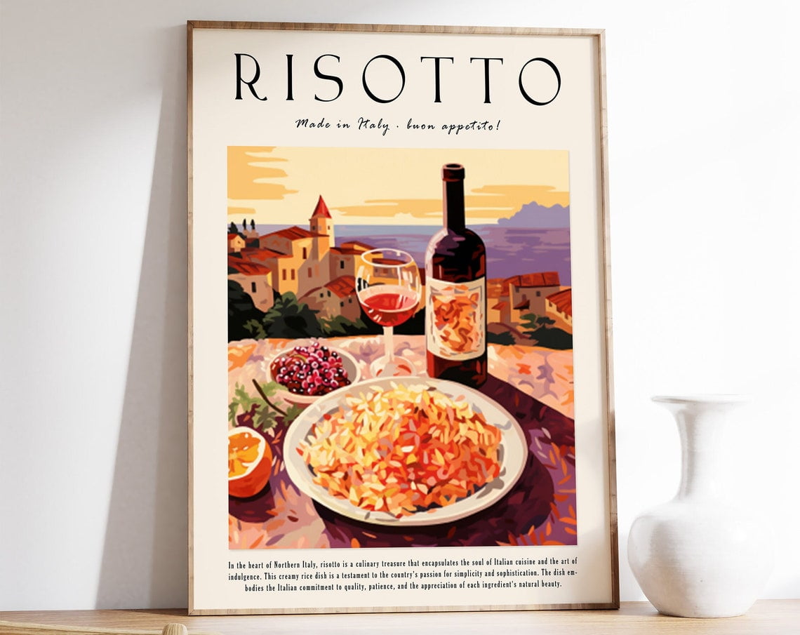 Italian Risotto Poster, Italian Food Print, Kitchen Decor, Food And ...