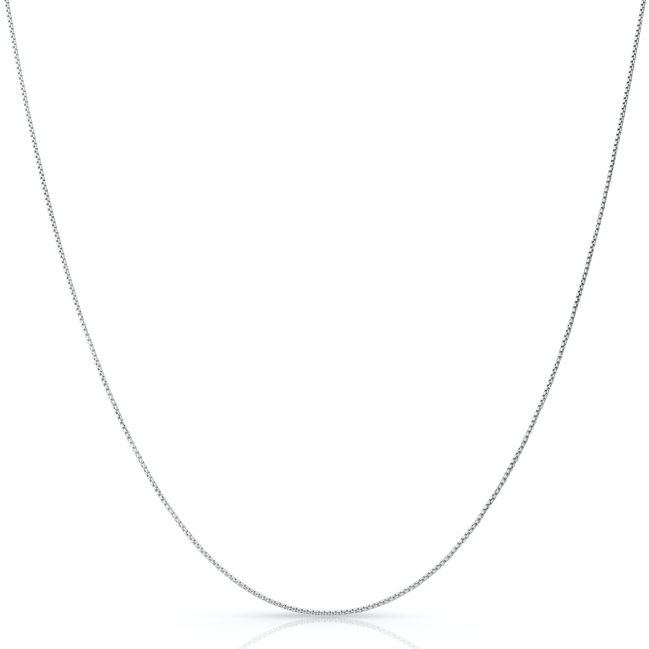 Italian Round Box Chain Sterling Silver 1MM, Solid 925 Italy, Next ...