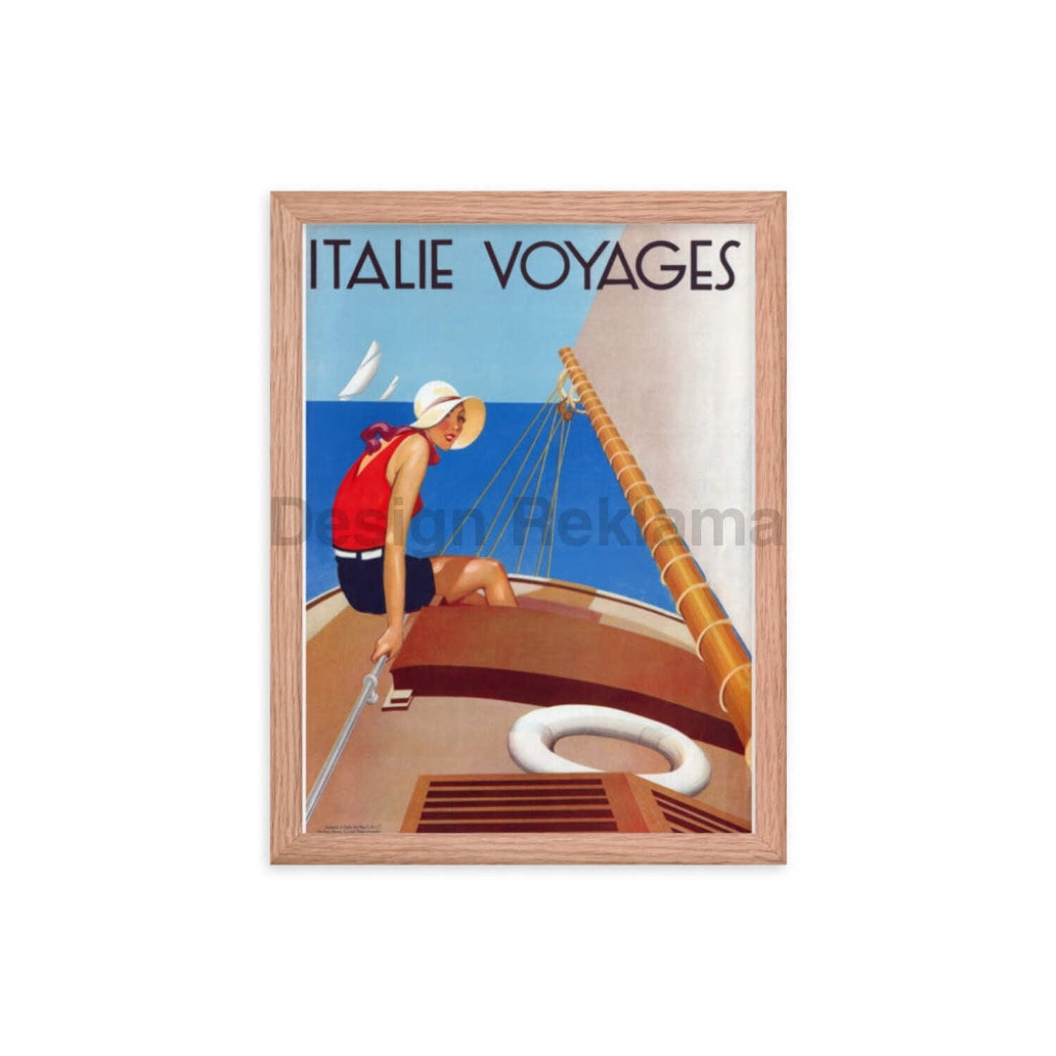 Italian Sailing - Travel in Italy, 1934. Framed Vintage Travel Poster ...