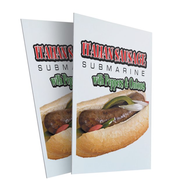 Italian Sausage Sub (2-PACK) 24" x 36" Plastic Signs | Sign Insert 4mm ...