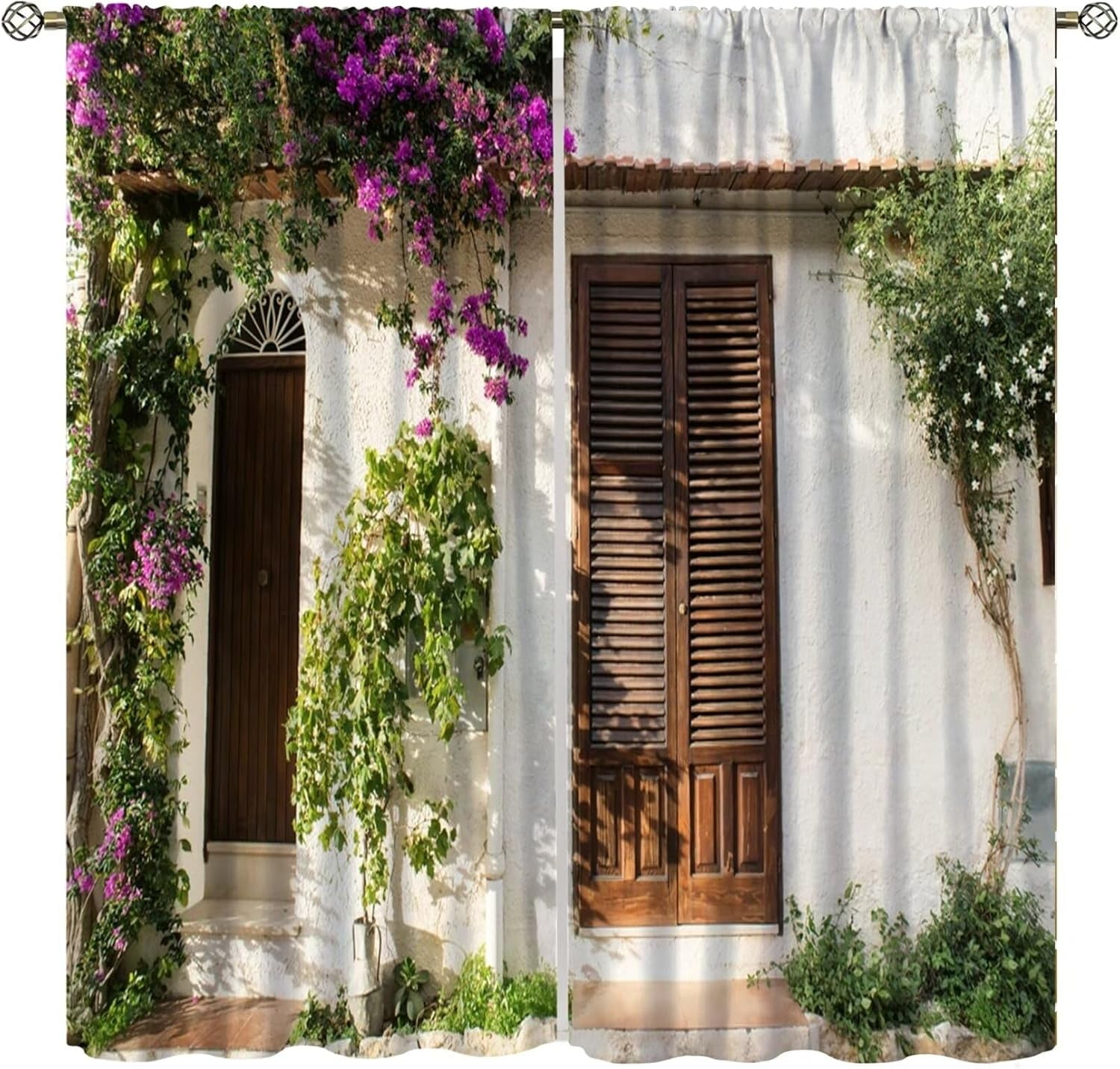 Italian Scenery Curtain, Old Courtyard Rome Italian Coffee Chair City ...