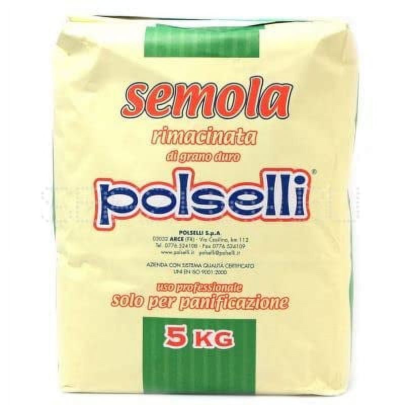 Italian Semola Flour, 11 lbs (5 kg), Fine Ground Semolina Rimachinata ...