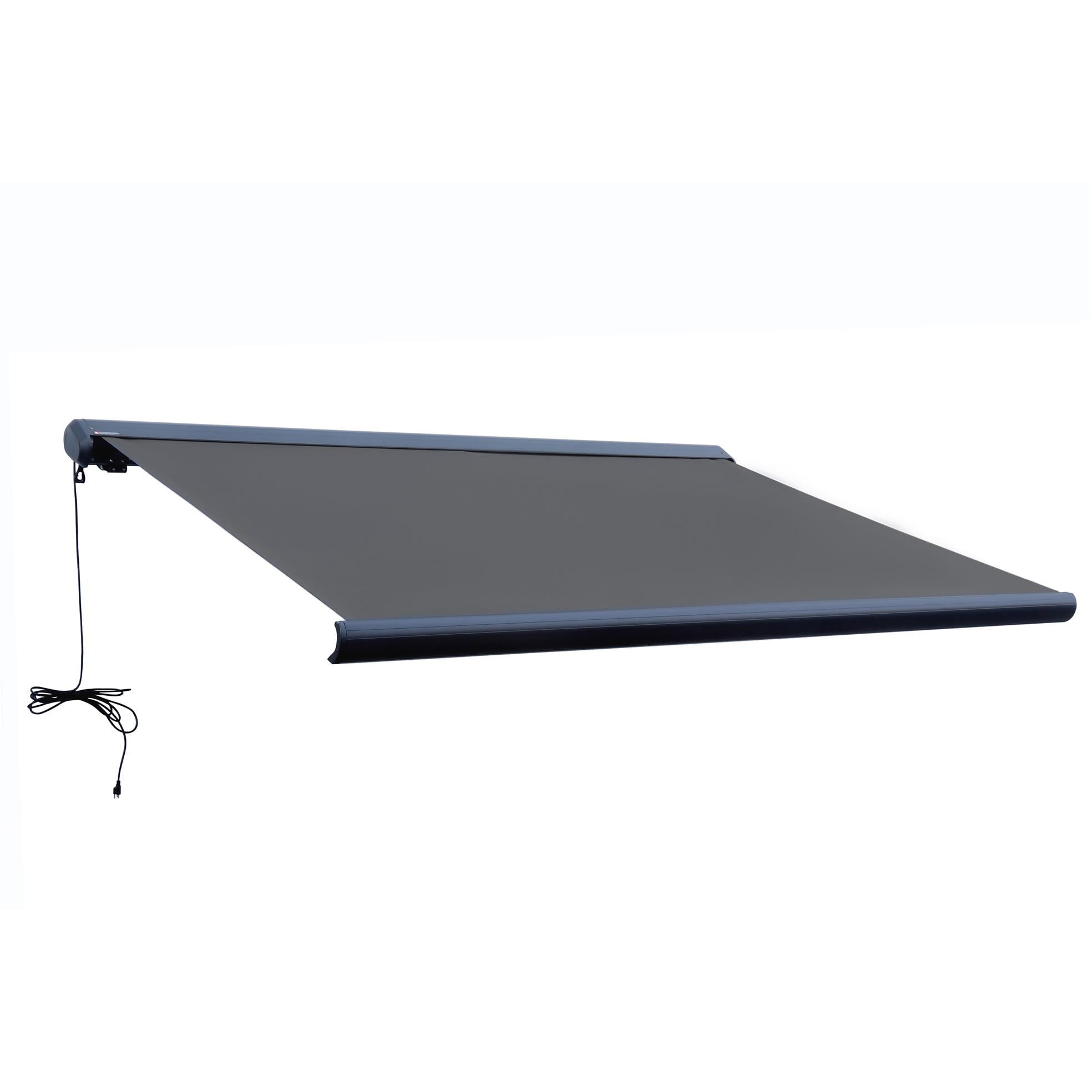 12 x 10 ft Italian Series Full Cassette Motorized Patio Awning with App ...