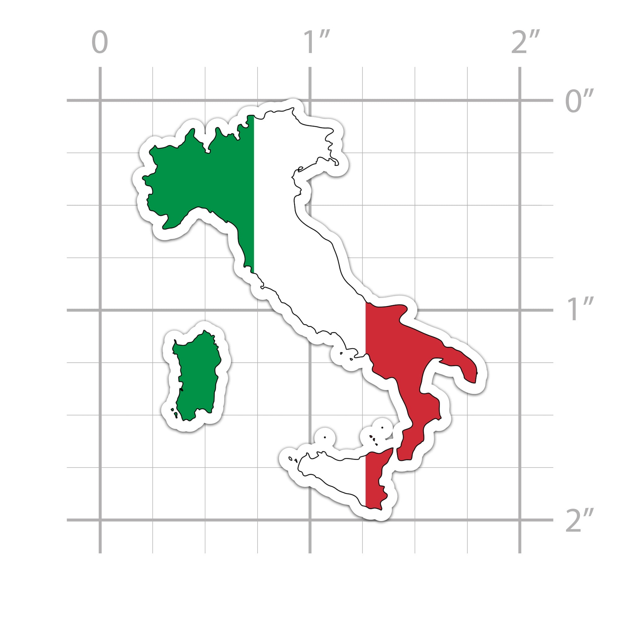 Italian Shaped Italy Flag Sticker for water bottle phone tumbler hard hatcountry pride - Walmart.com