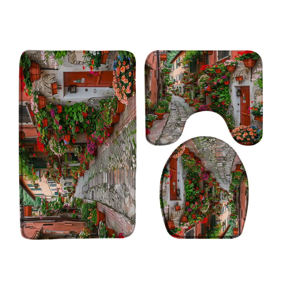 Italian Shower Curtain Set European Vintage Italy Old Street Tuscan ...