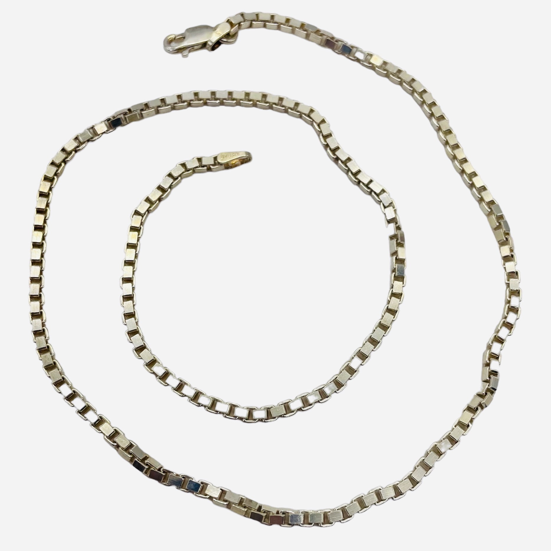 Italian Sterling Silver Large Box Chain Necklace | 20" | 2mm |13.6G| 1 ...