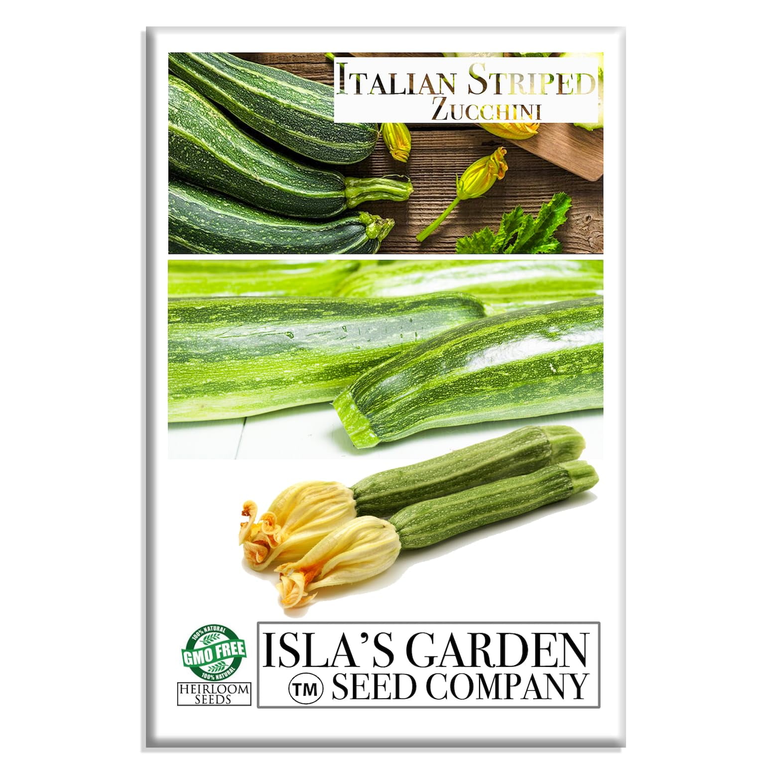 Italian Striped Zucchini Summer Squash Seeds - MHD150+ Heirloom Non-GMO ...