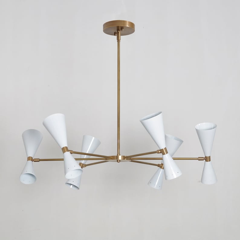 Italian Style Six-Arms Light Brass Sputnik Chandelier Light Fixture Raw ...