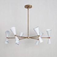 6 Light Modern Sputnik Light Fixture Mid Century Style Brass Chandelier ...