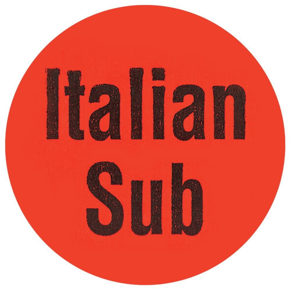 Italian Sub Labels Red Deli Dot Packaging Labels Black Imprint - 1"Dia ...