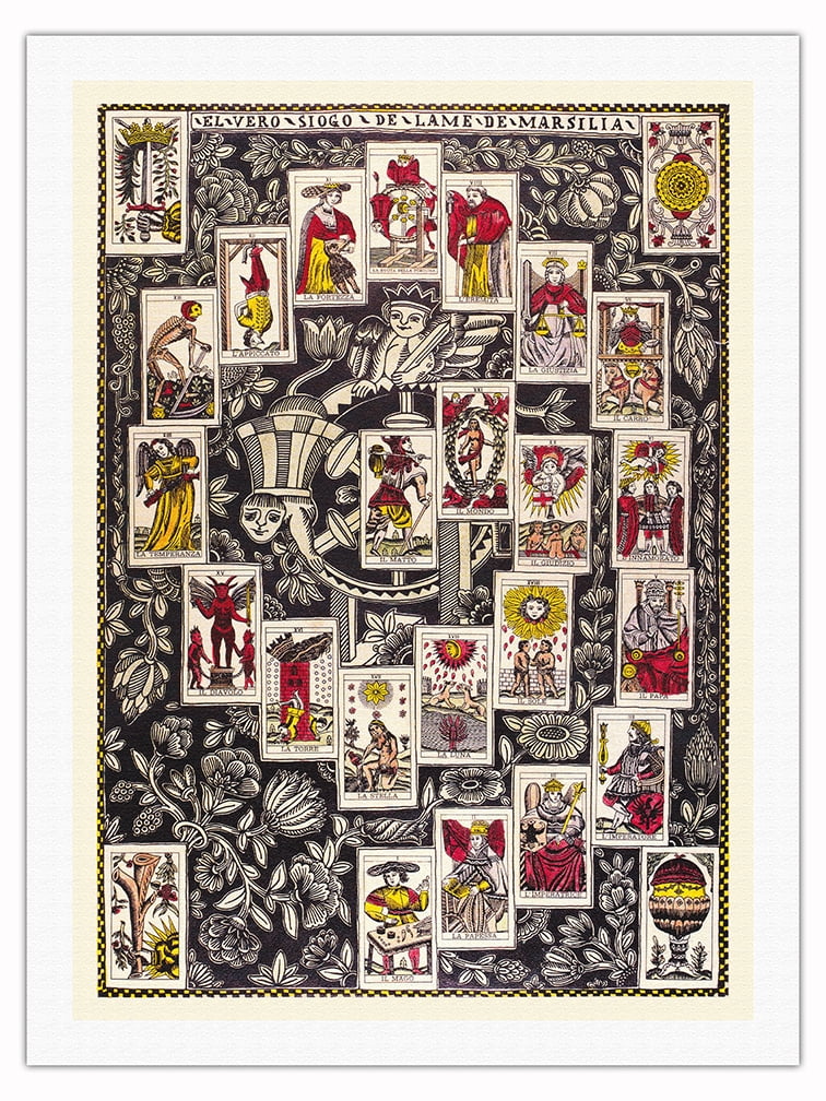 Italian Tarot Deck - Tarot of Marseilles - Vintage Magic Poster c.1860 ...