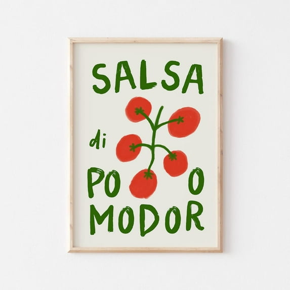 Italian Tomato Kitchen , "Salsa Di Pomodoro" Poster, Retro Summer Decor ...