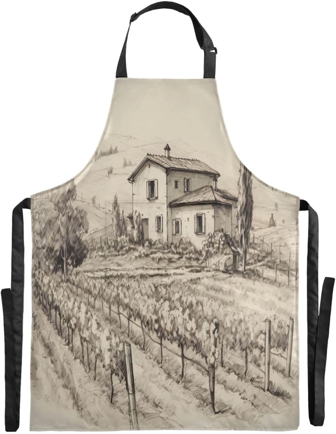 Italian Vintage Drawing Aprons for Cooking Chef Apron with Center ...