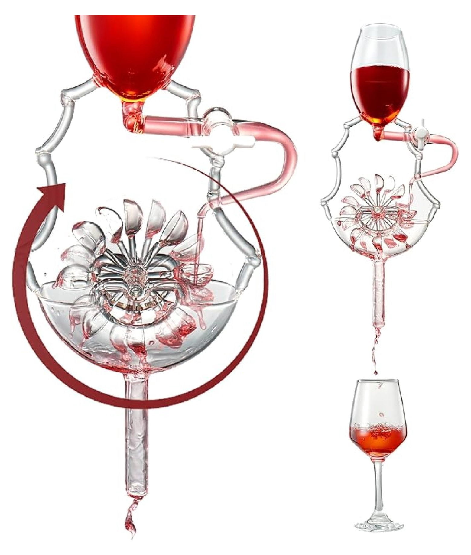 Italian Wheel Wine Aerator, Italian Design Wine Decanter, Moving Wheel ...