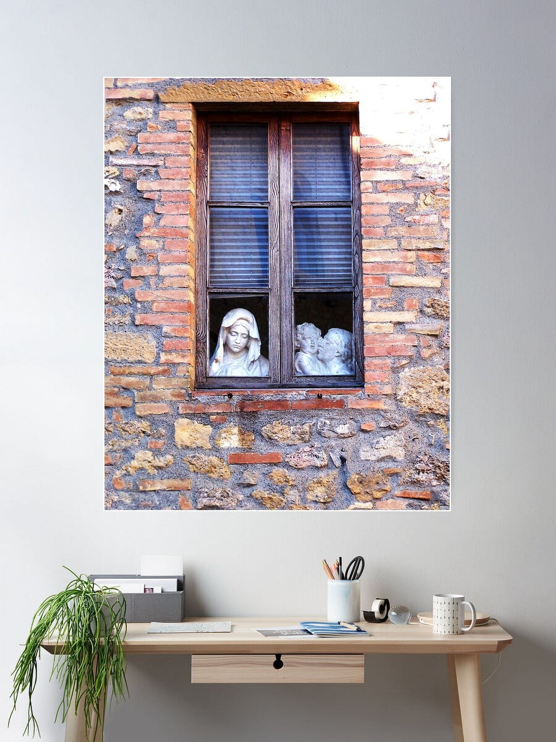 Italian Window Of Alabaster Carving Poster Wall Art, Modern Wall Decor ...