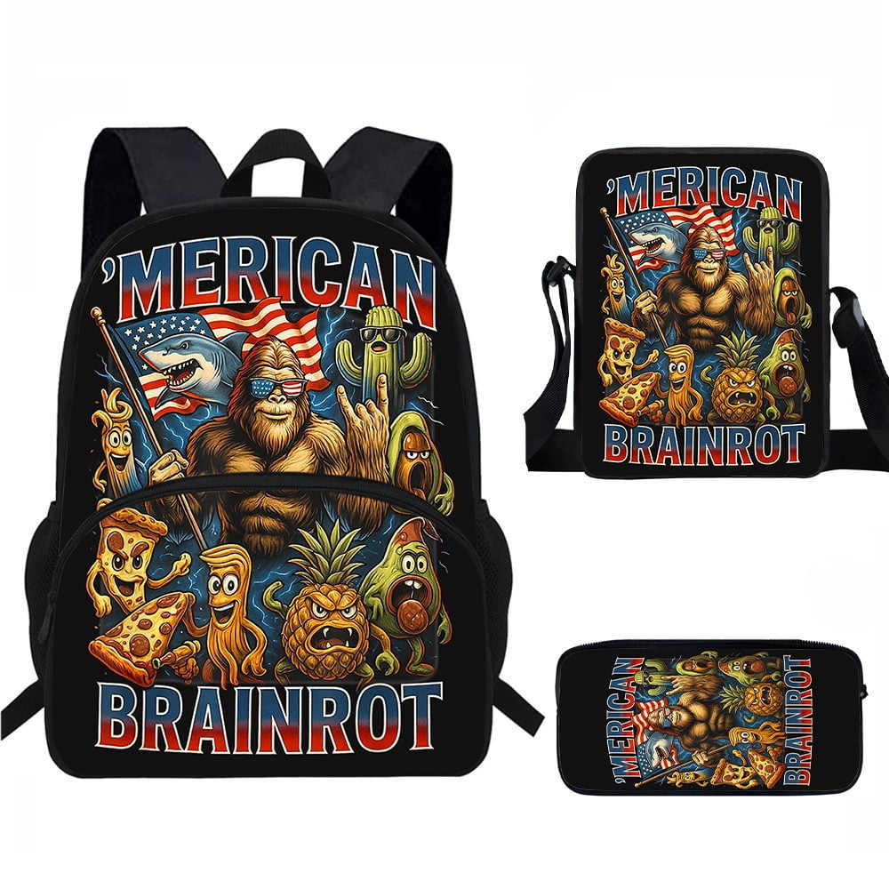 Italian-brainrot schoolbag lunch bag pencil case three-piece set ...