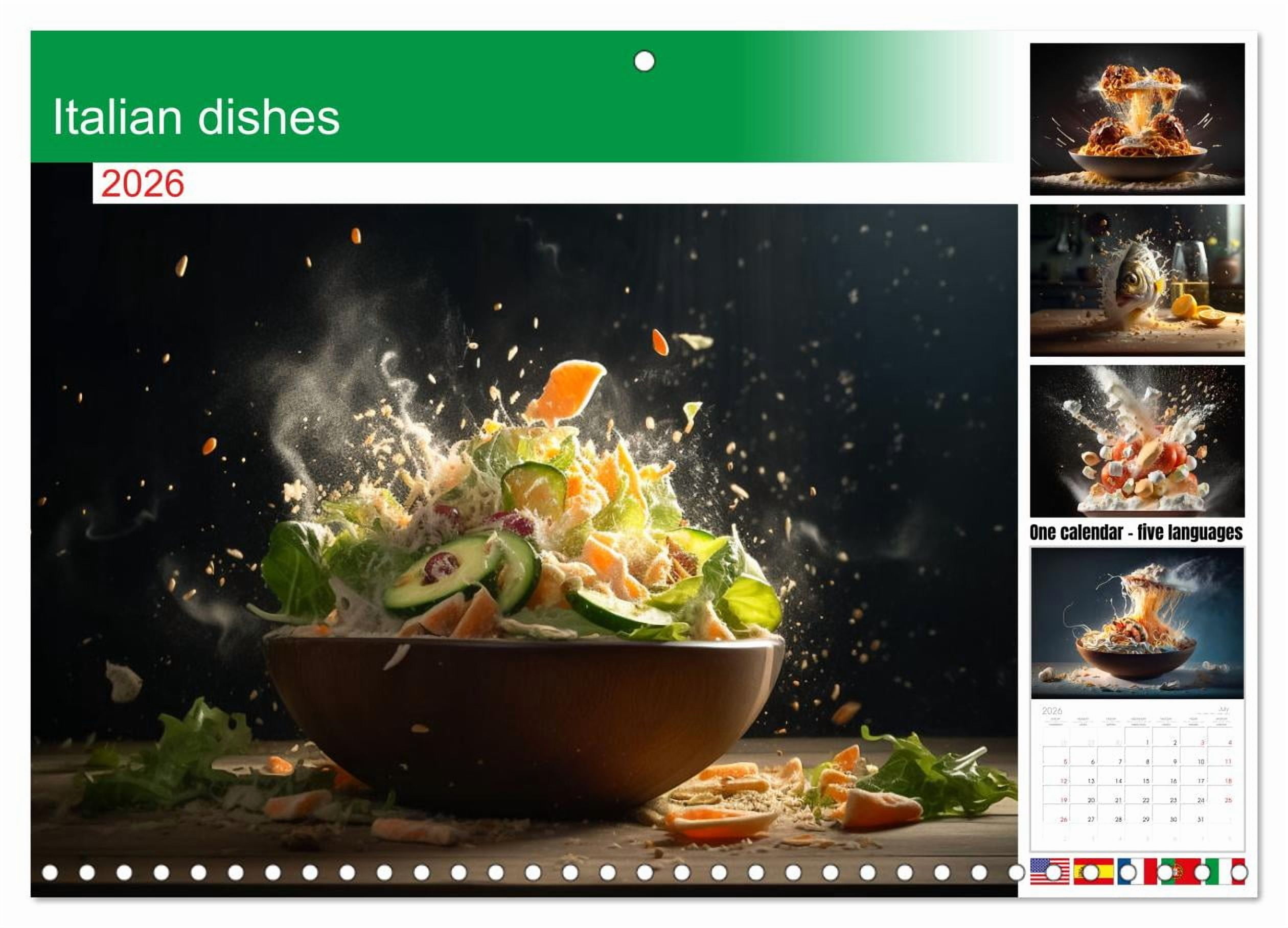 Italian dishes (Monthly Wall Calendar 2026 11.7 x 16.5 (open ...
