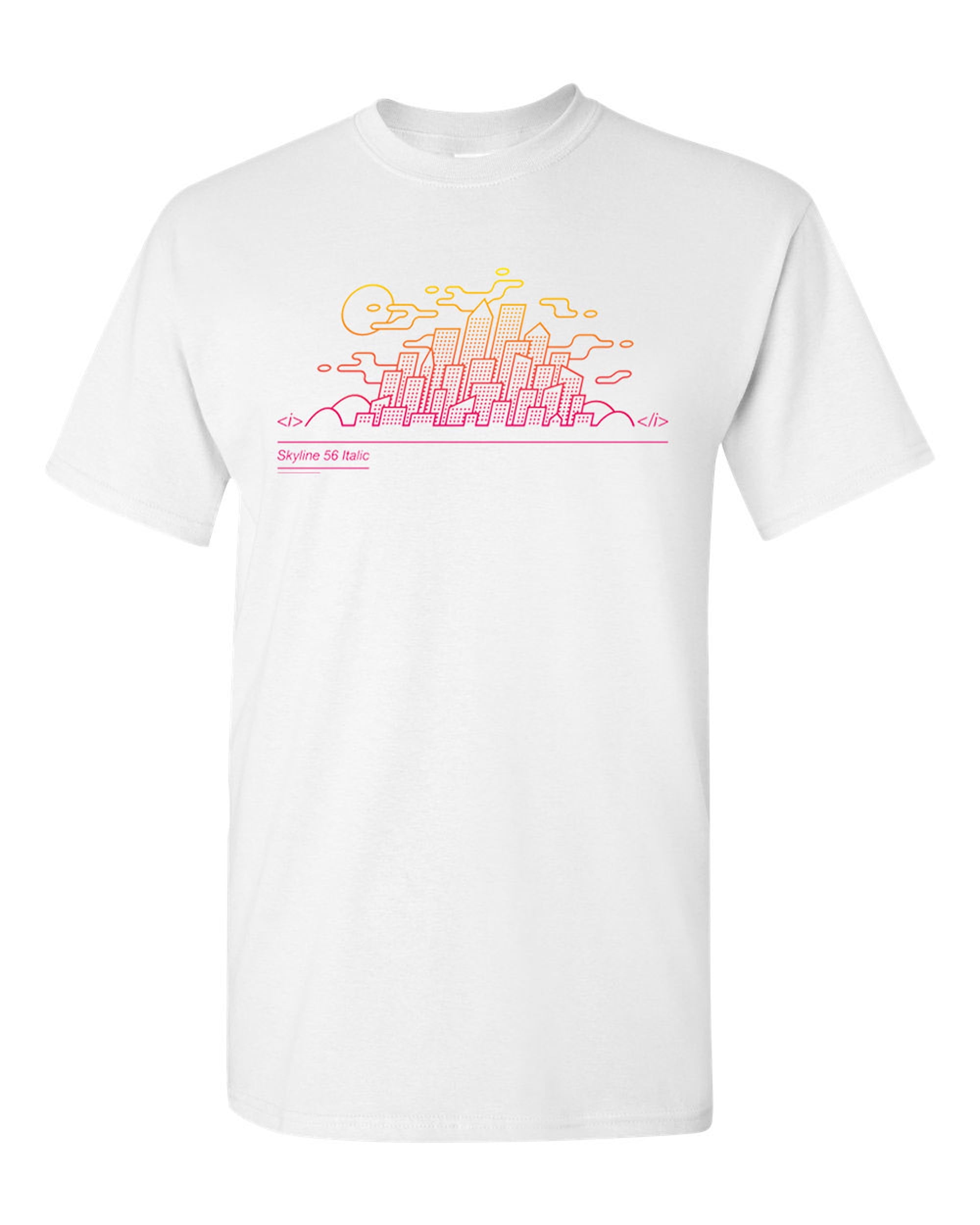 Italic Skyline City Building Artworks Art Funny DT Adult T-Shirt Tee ...