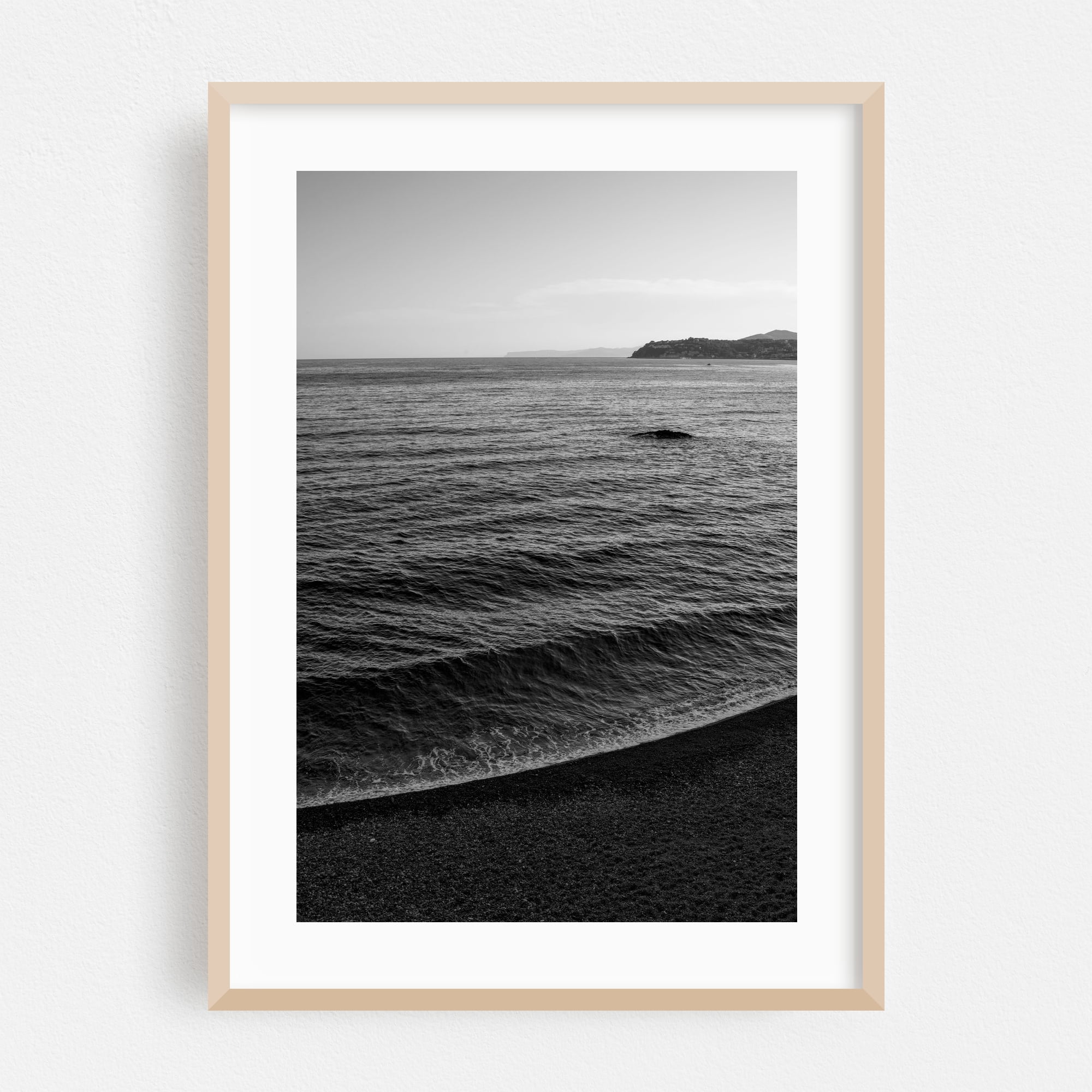 Italy #3 - Liguria Italy Photography Black and White Seascape Ocean Waves Coast Minimalist ...