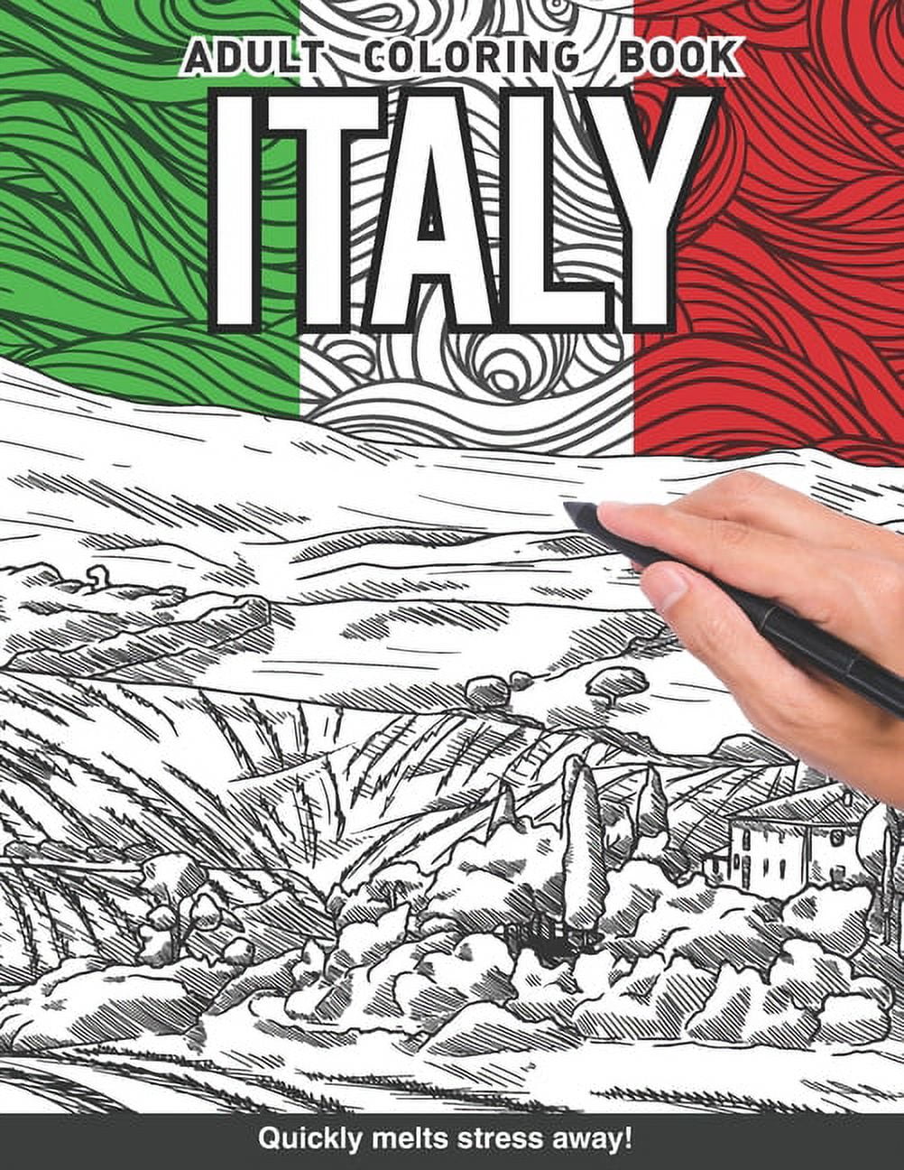 Italy Adults Coloring Book : Italian gift europe country gift for ...