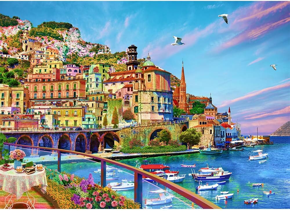 Italy Amalfi Coast Town Jigsaw Puzzle for Adults 300 Pieces, Fun ...