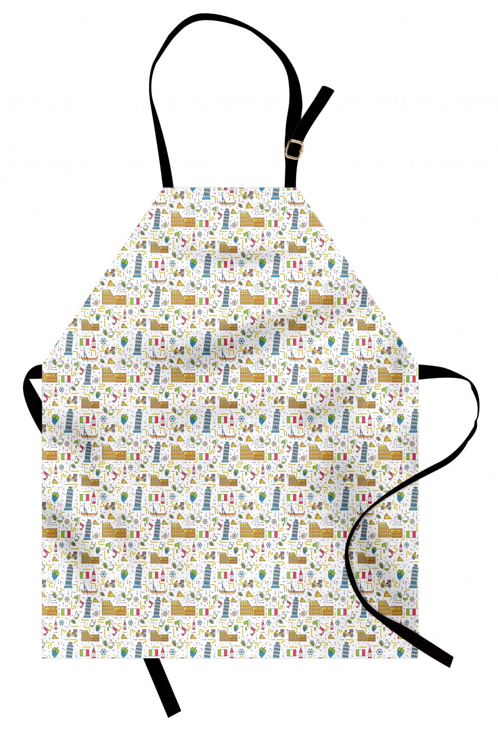 Italy Apron, Italian Symbols Historical Places Famous Foods and ...