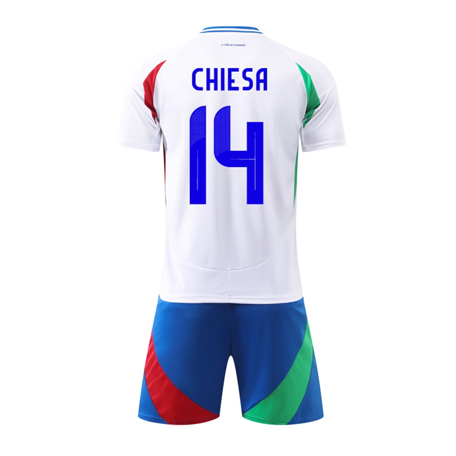 Italy Away Stadium Shirt 2024 with Chiesa 14 printing - Walmart.com