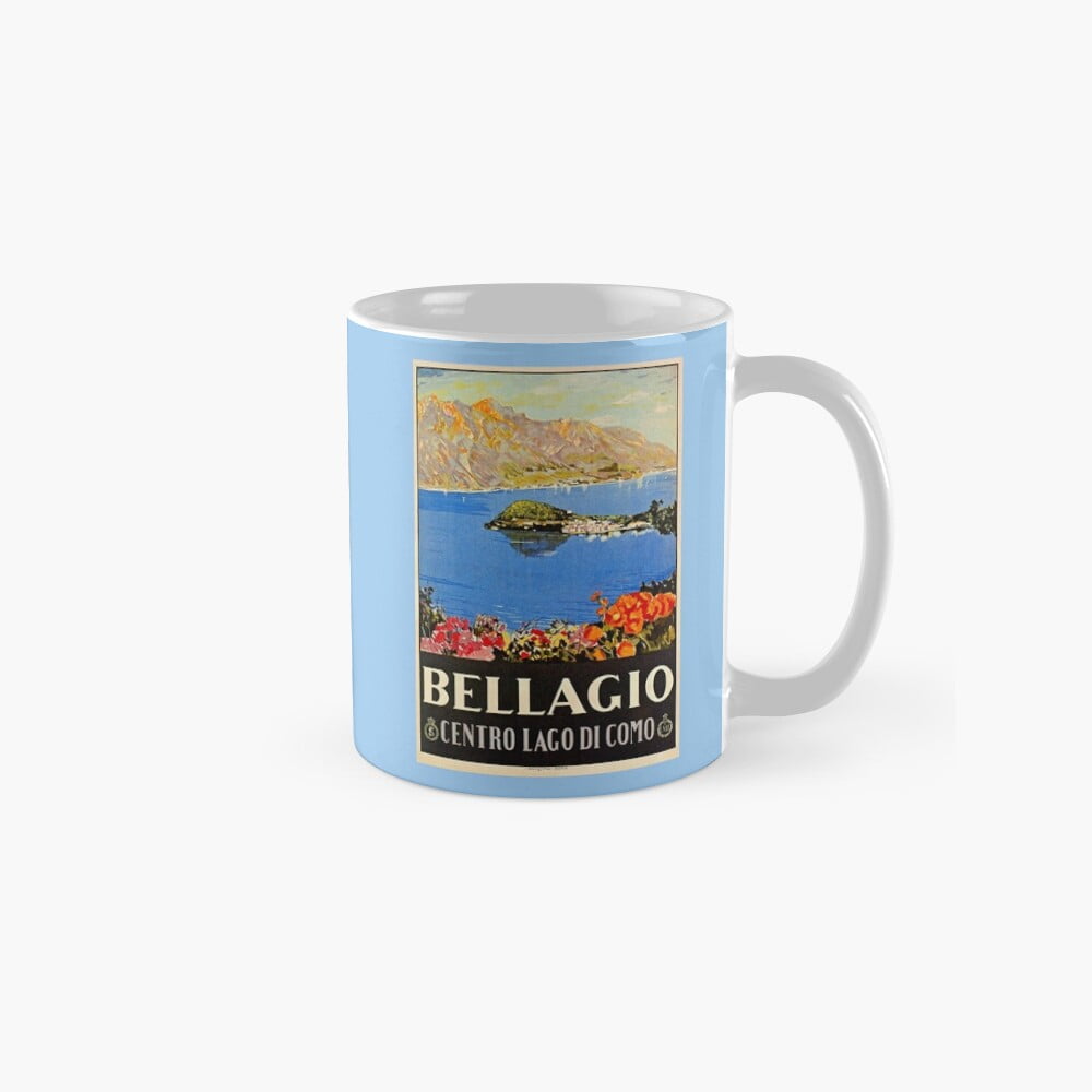 Italy Bellagio Lake Como Vintage Italian Travel Advert Classic Mug ...