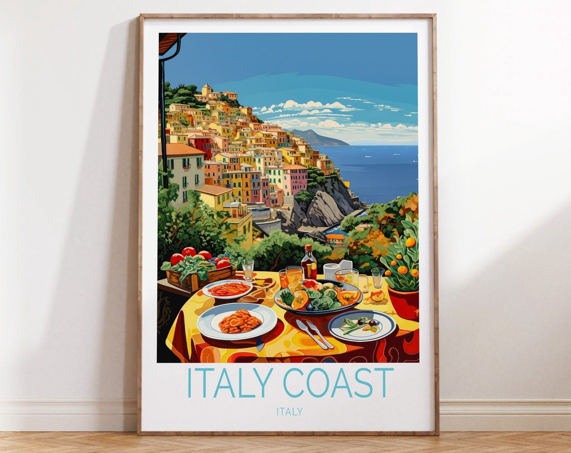 Italy Coast Travel Poster, Italy Travel Wall Art, Traveler Gifts Visit ...