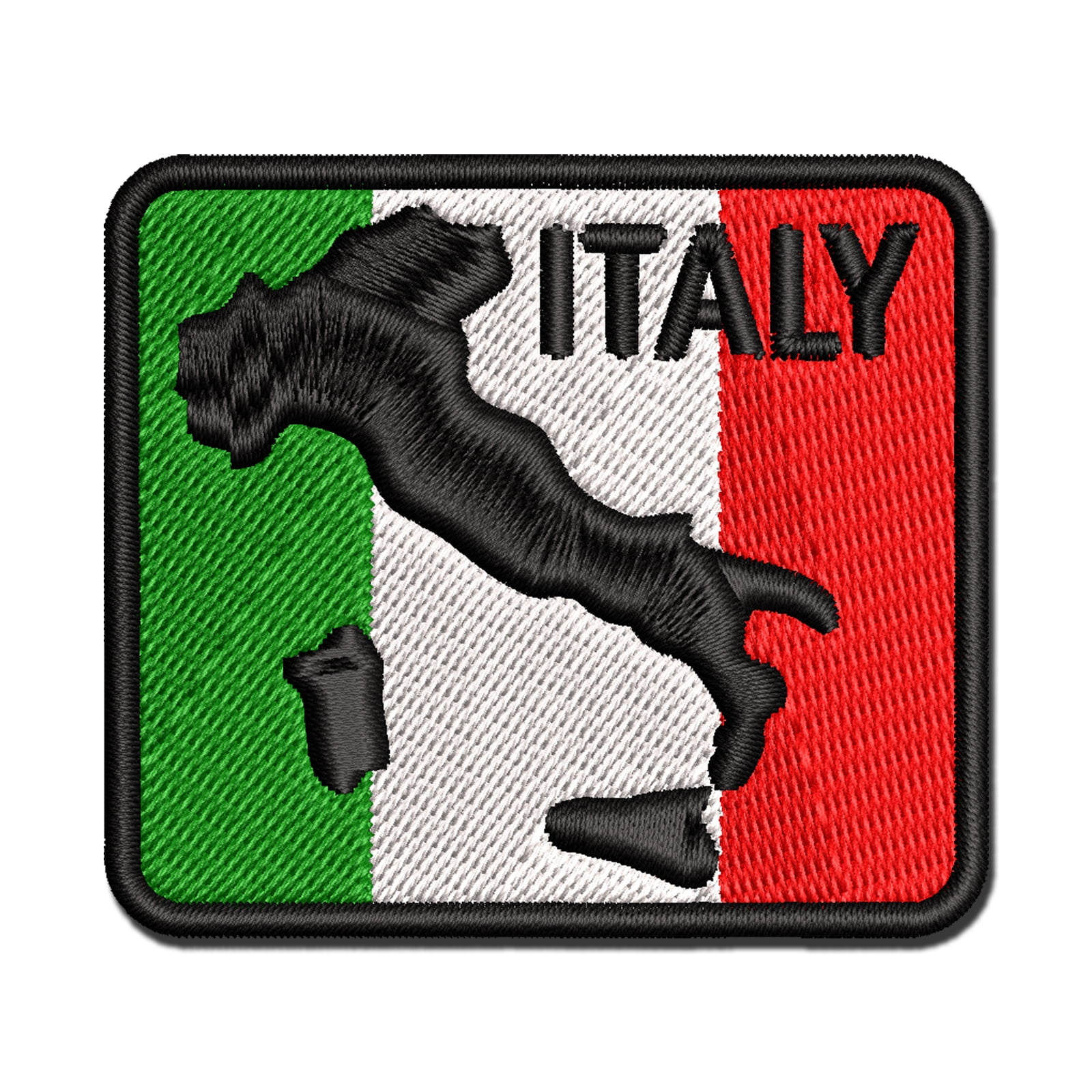 Italy Country Solid with Text Applique Multi-Color Embroidered Hook ...