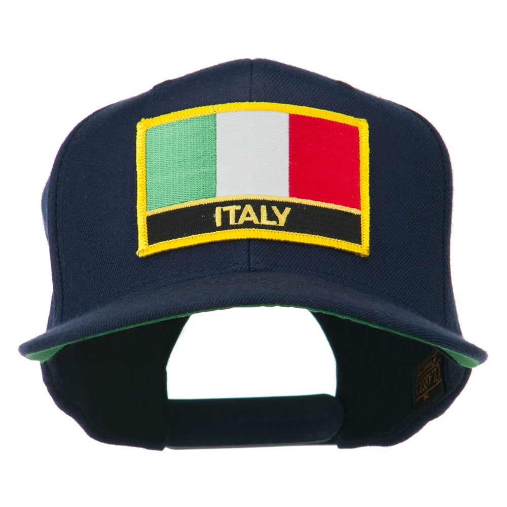 Italy Europe Flag Patched Flat Bill Cap - Navy OSFM - Walmart.com
