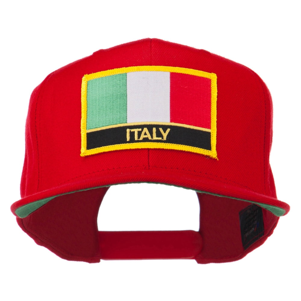 Italy Europe Flag Patched Flat Bill Cap - Red OSFM - Walmart.com